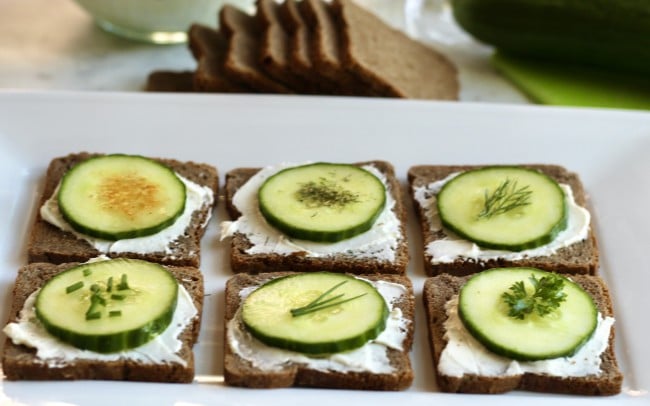 Cucumber Appetizers on Rye Bread (with Cream Cheese & Ranch Seasoning ...