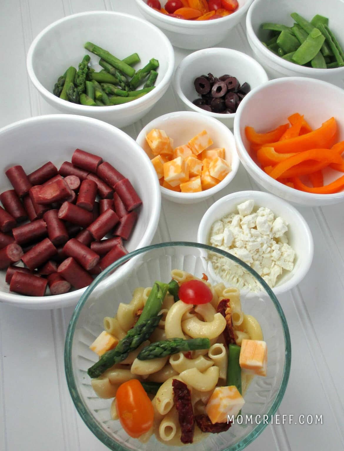 Pasta Salad Bar - Build your own pasta salad! - Momcrieff
