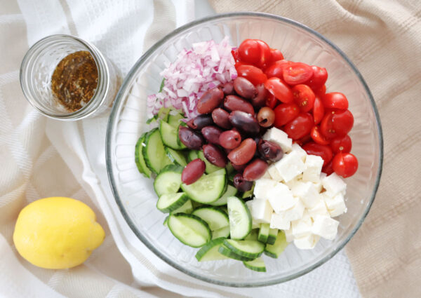 Greek Cucumber Tomato Salad with Feta - Momcrieff